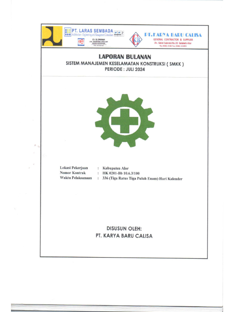 Laporan Penerapan SMKK Bulan VI (Juli) | PDF