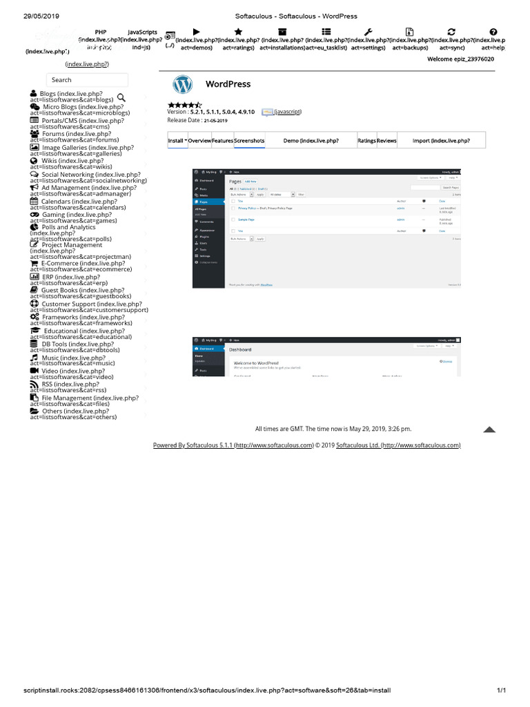 Softaculous WordPress Installation Guide | PDF | Word Press | World Wide Web