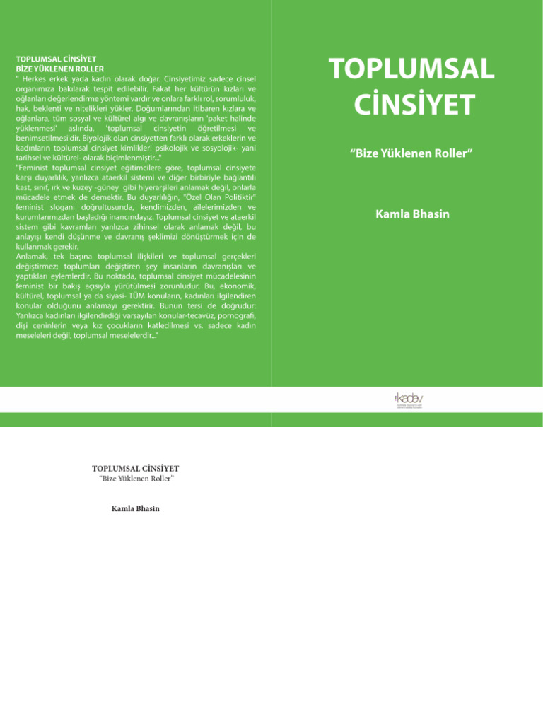 Toplumsal Cinsiyet - BİZE YÜKLENEN ROLLER 1 | PDF