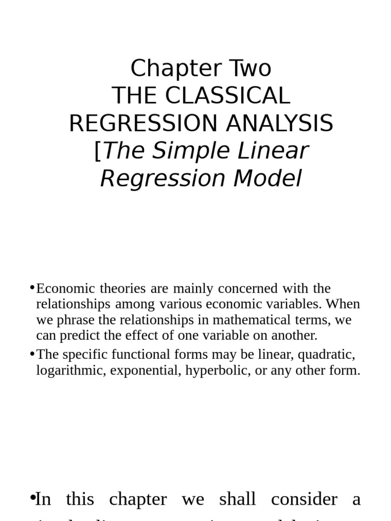 Econometrics Chapter - Two | PDF | Ordinary Least Squares | Linear ...