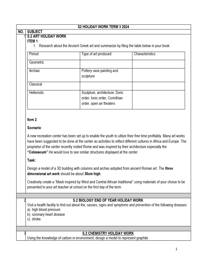 s2 Holiday Work Term 3 2024 | PDF | Greenhouse Effect | Muscle