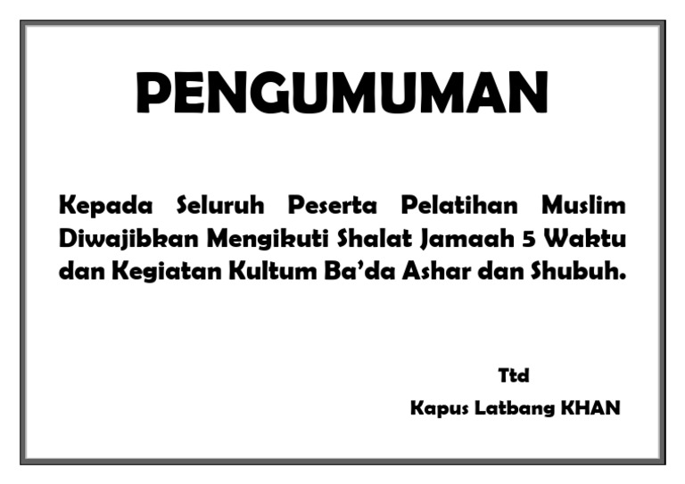 PENGUMUMAN | PDF