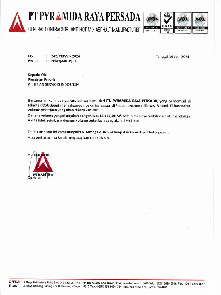 PT. Pyramida Raya Persada | PDF