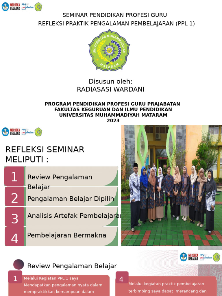 Ppt-Seminar PPG Refleksi PPL1 | PDF