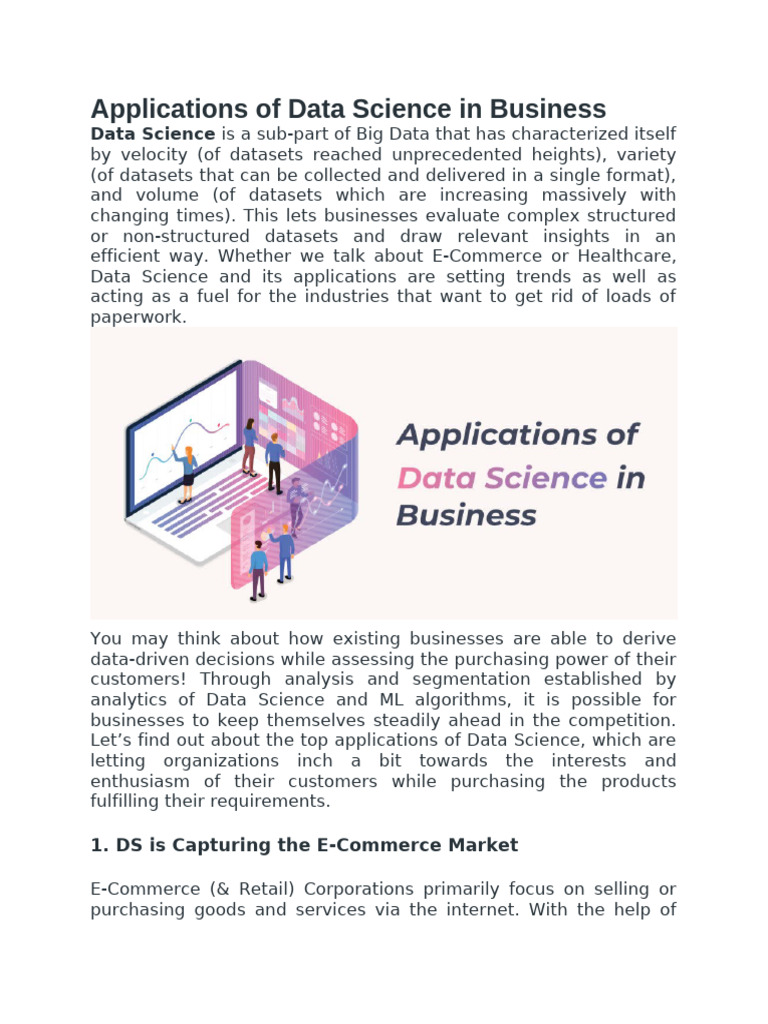 Applications of Data Science in Business | PDF | Data Science | Risk