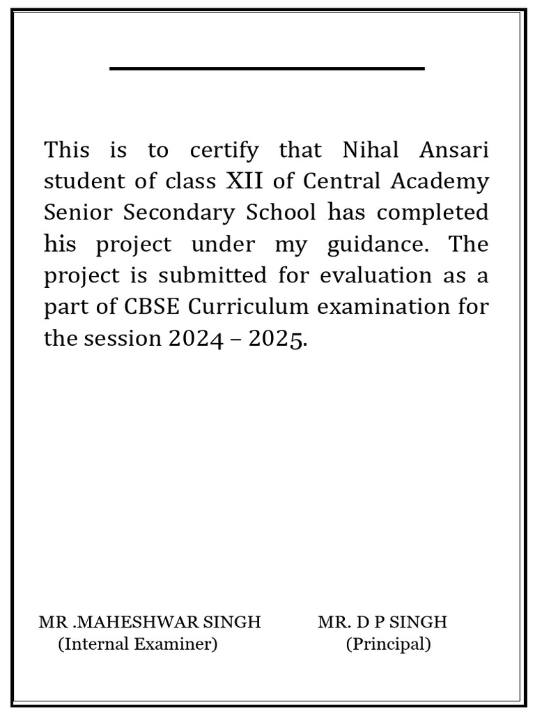 Certificate Nihal | PDF