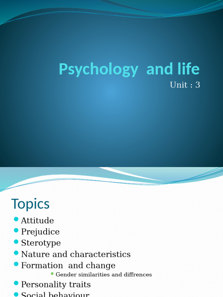 Unit 4 Psychology | PDF | Prejudices | Stereotypes
