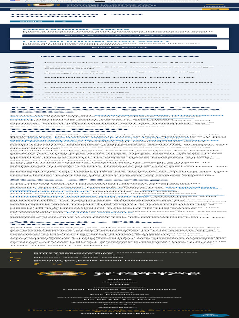 Immigration Court Operational Status Guide | PDF