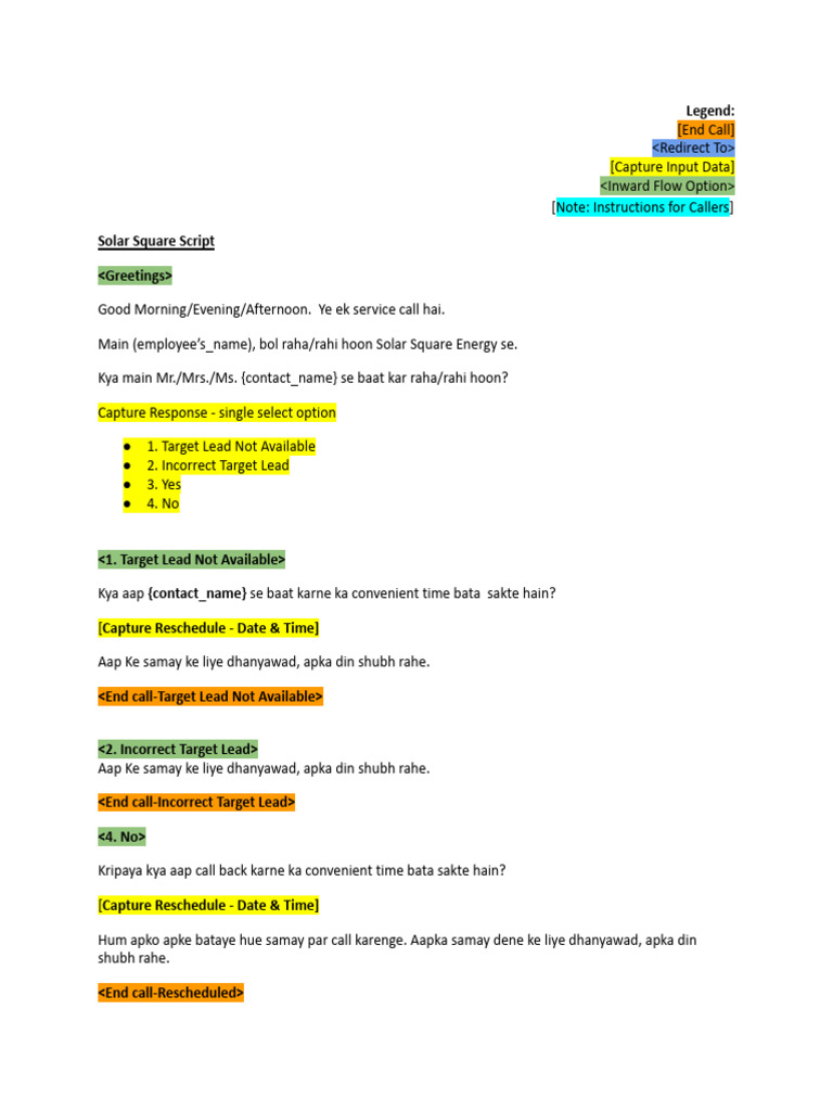 Solar-Square Updated Script - Hinglish | PDF