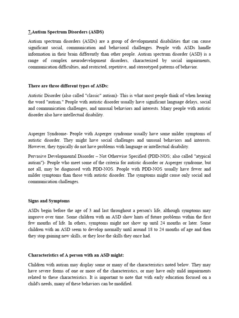 Autism Spectrum Disorders (1) | PDF | Autism Spectrum | Asperger Syndrome