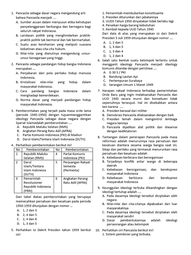 soal pas ppkn kelas 9 | PDF