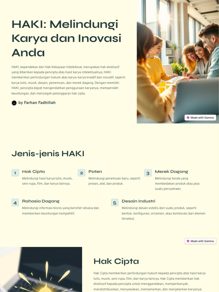 "Panduan Lengkap HAKI: Jenis dan Manfaat" | PDF