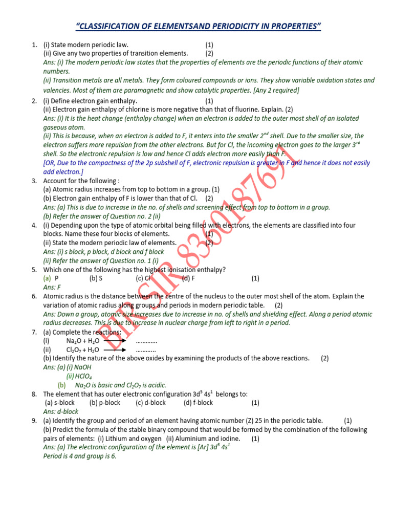 Classification of Elements | PDF | Ion | Periodic Table