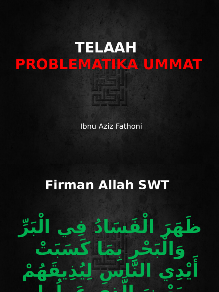 01 Problematika Ummat - OK | PDF