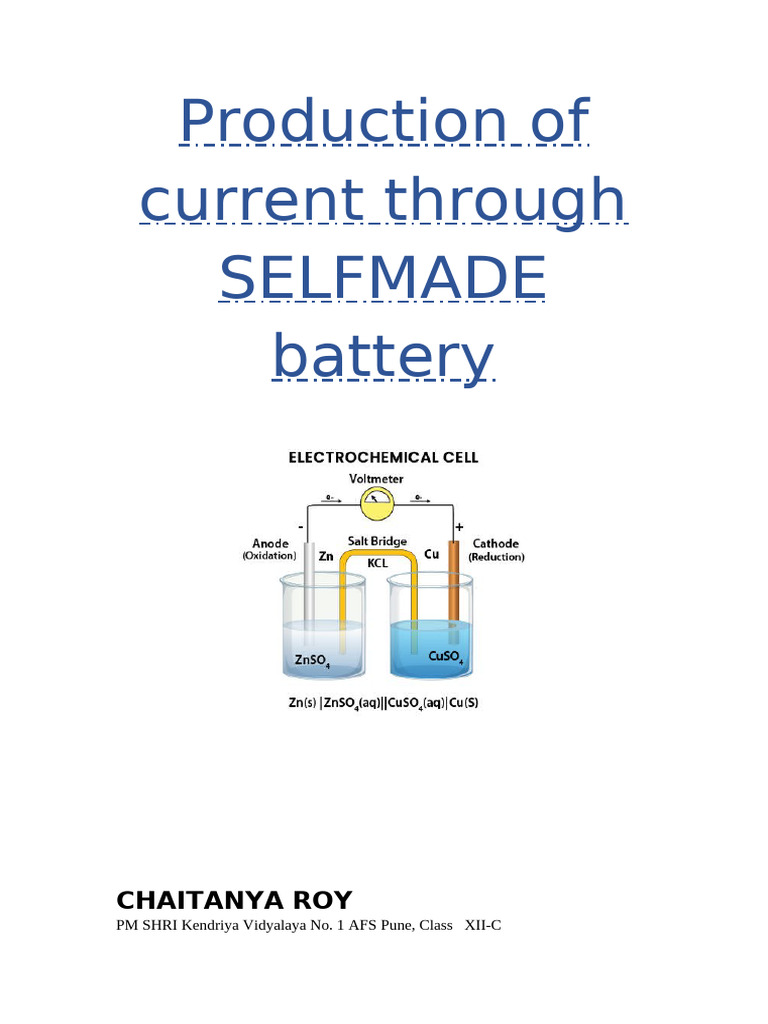Electrochemical Cells for Students | PDF | Electrochemistry | Electrode