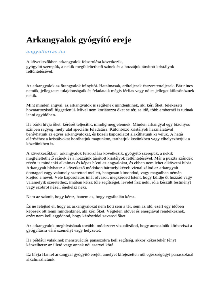 Arkangyalok Gyógyító Ereje | PDF