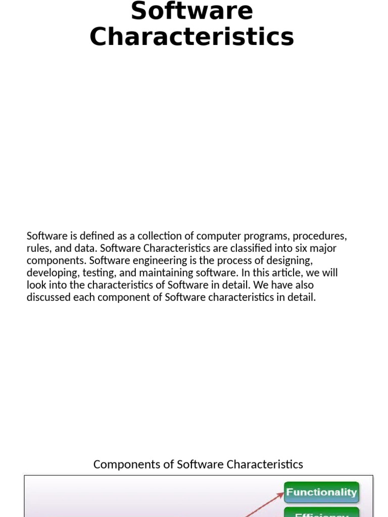 Software Characteristics | PDF | Software | Reliability Engineering