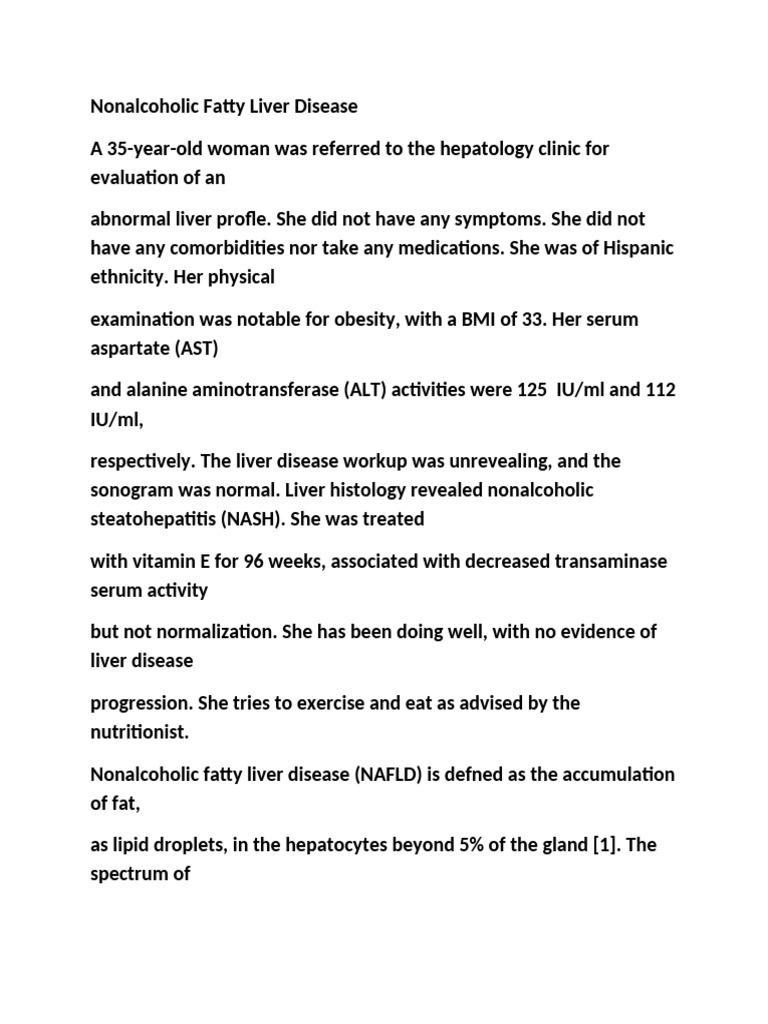 Nonalcoholic Fatty Liver Disease.CASE HISTORY | PDF | Causes Of Death ...