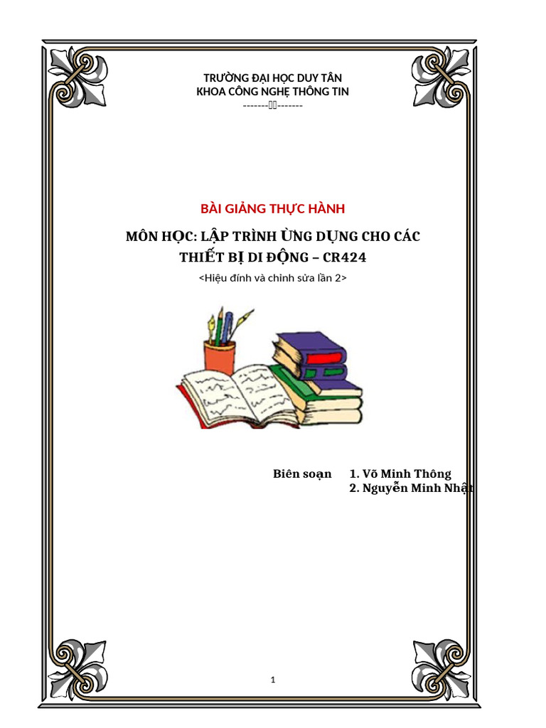 Lap Trinh Ung Dung Thiet Bi Di Dong 2023_. Lab Tutorial. CR424 - 2023S - REF (1) | PDF