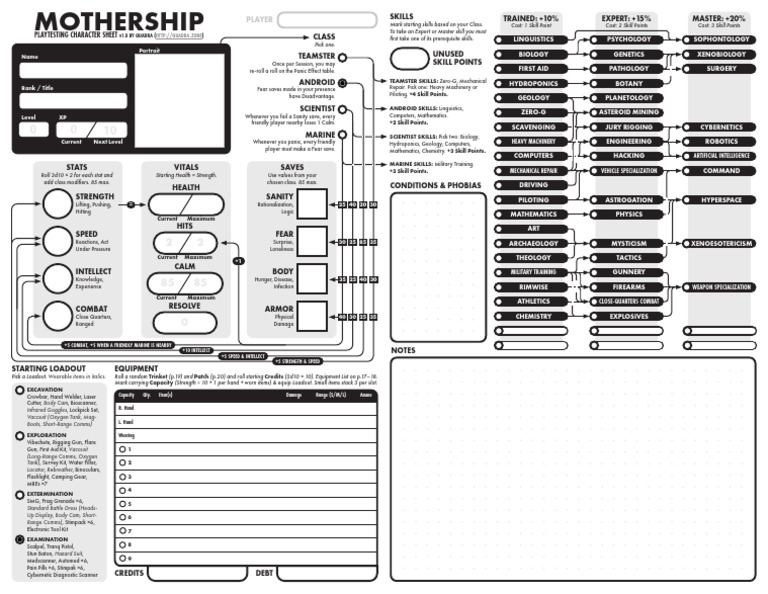 mothership-character-sheet | PDF