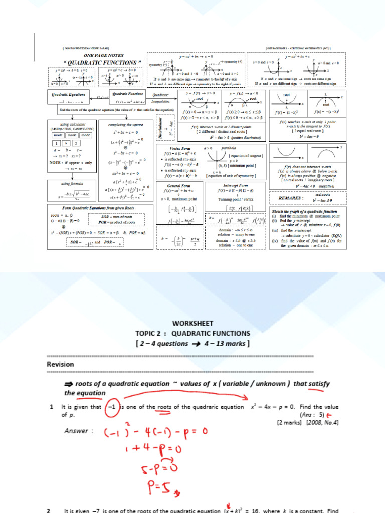 F4 Add Math Module 2021 C2 | PDF | Quadratic Equation | Algebra