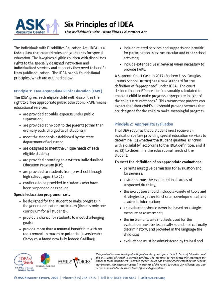 Six_Principles_of_IDEA | PDF | Individualized Education Program ...