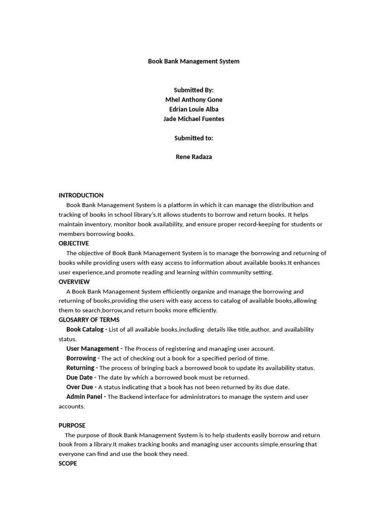 Book-Bank-Management-System | PDF | Software Engineering | Computer Science