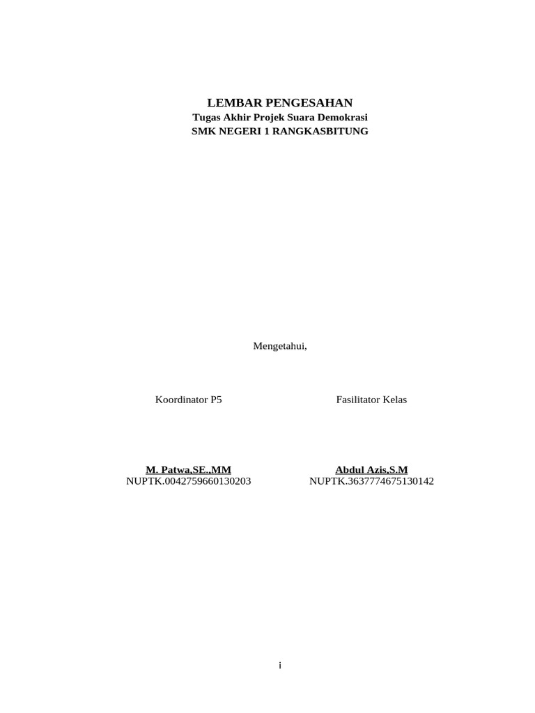 LEMBAR PENGESAHAN R R N D K M F | PDF