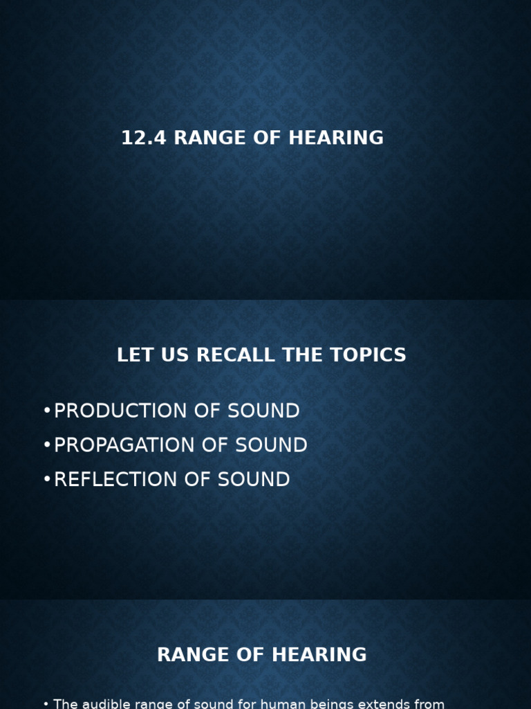 Infrasonic and Ultrasonic Sound Ranges | PDF | Sound | Hearing