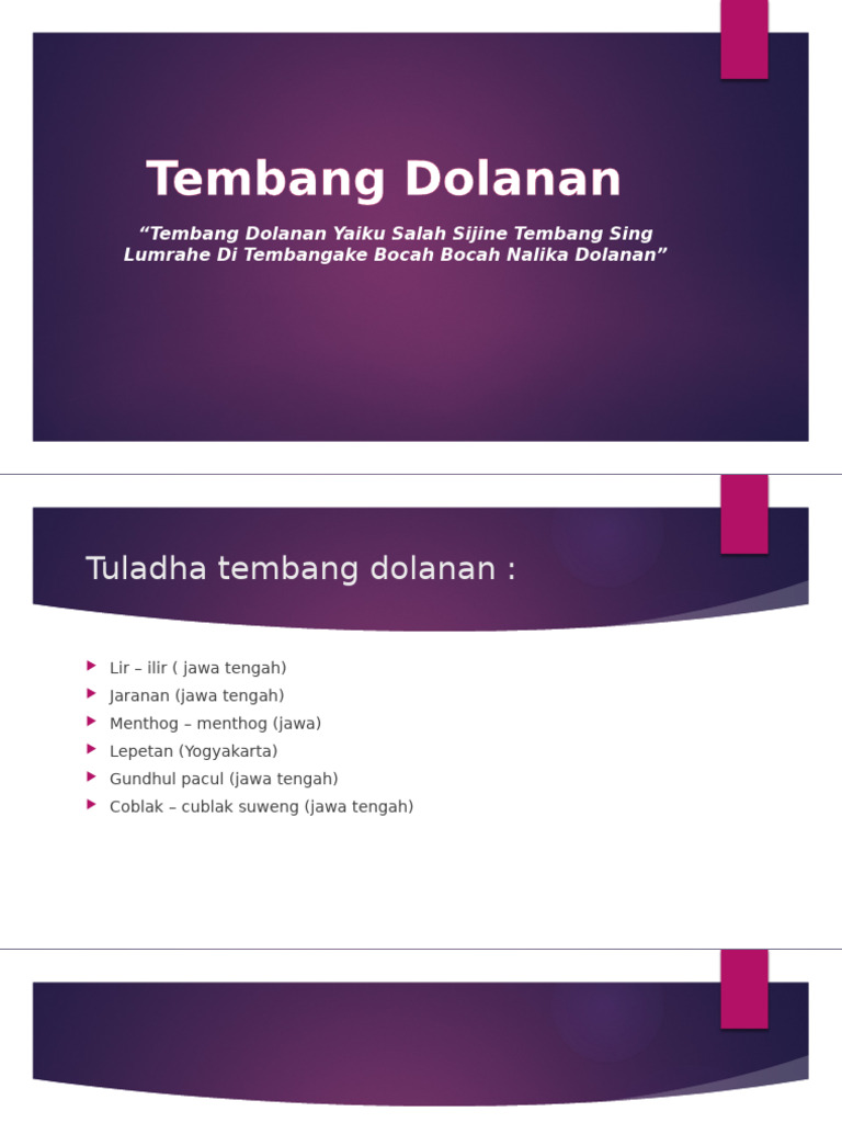 B.jawa - Tembang Dolanan | PDF