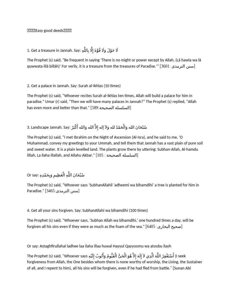 Easy Good Deeds | PDF