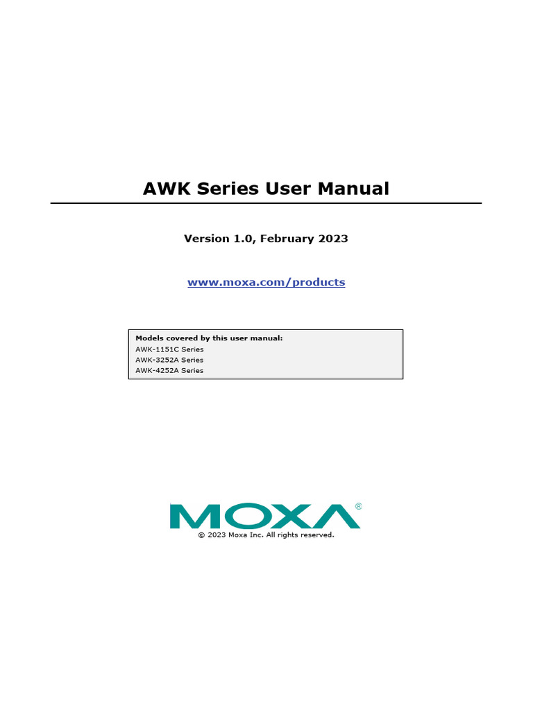 moxa-awk-1151c-awk-3252a-awk-4252a-series-user-manual-v1.0 | PDF | Command Line Interface | Wi Fi