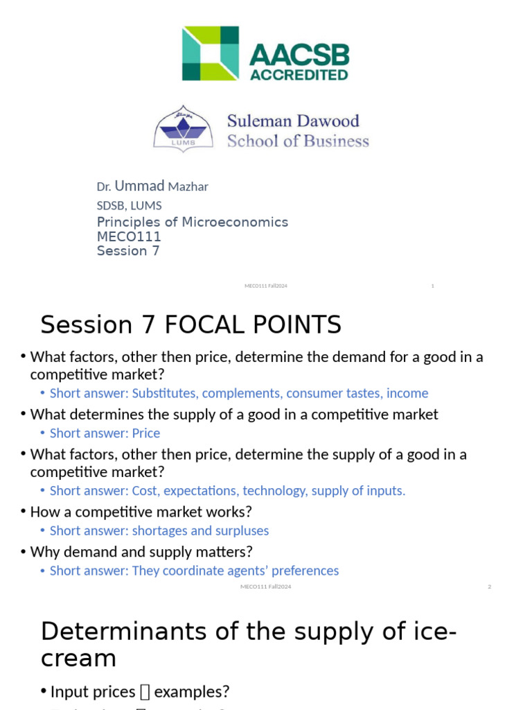 Microeconomics: Demand and Supply Factors | PDF | Supply (Economics ...