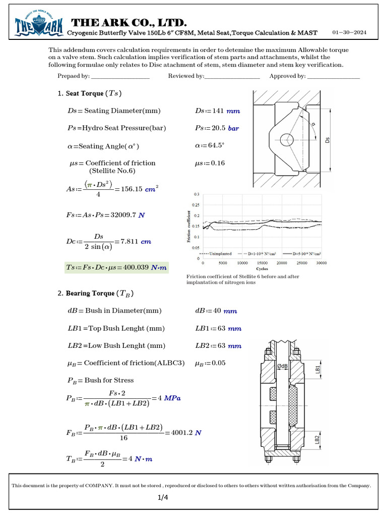 Butterfly 150-6 - Torque Calculation (MAST) | PDF | Valve | Mechanics