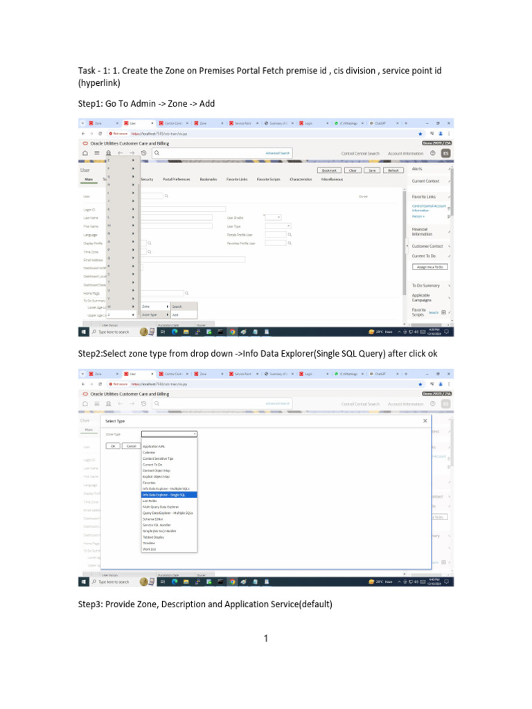 Zone Portal Task Steps | PDF