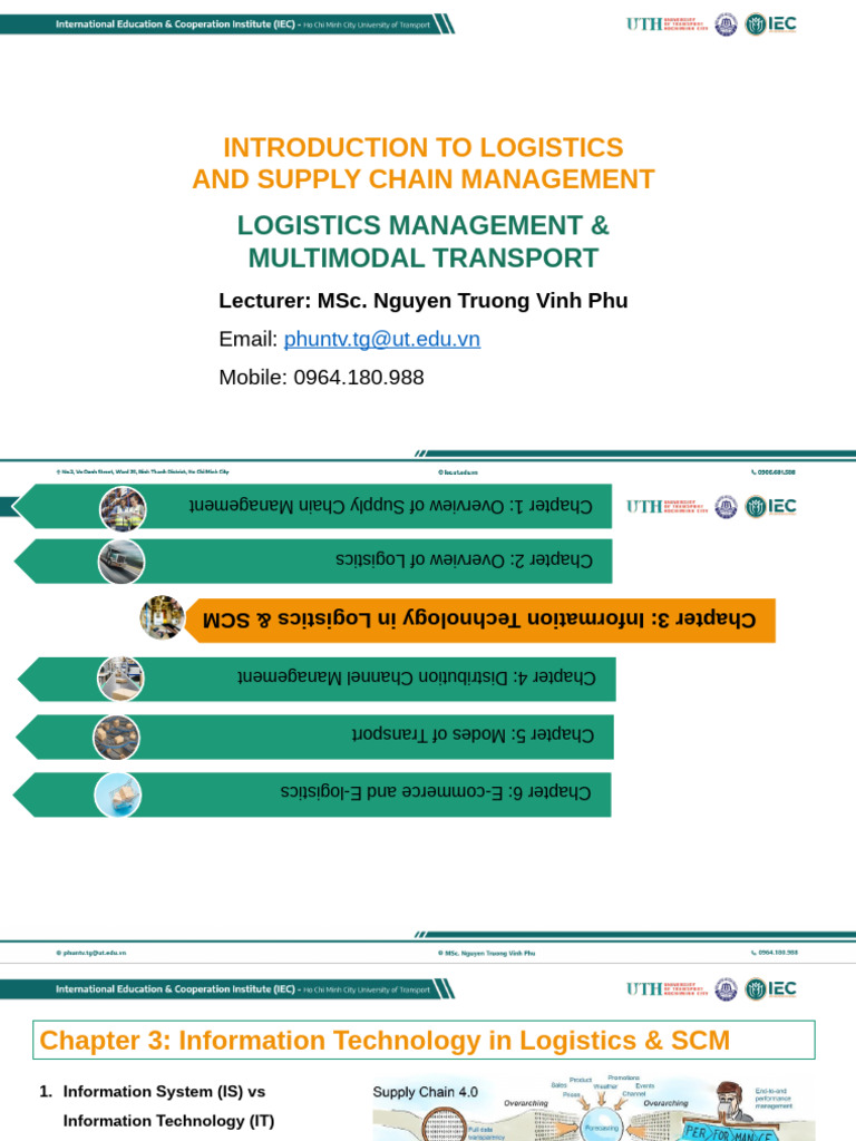 Chapter 3 - Information Technology in Logs SCM - Introduction To Logistics and SCM | PDF ...