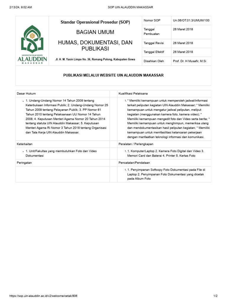 SOP publikasi_website | PDF