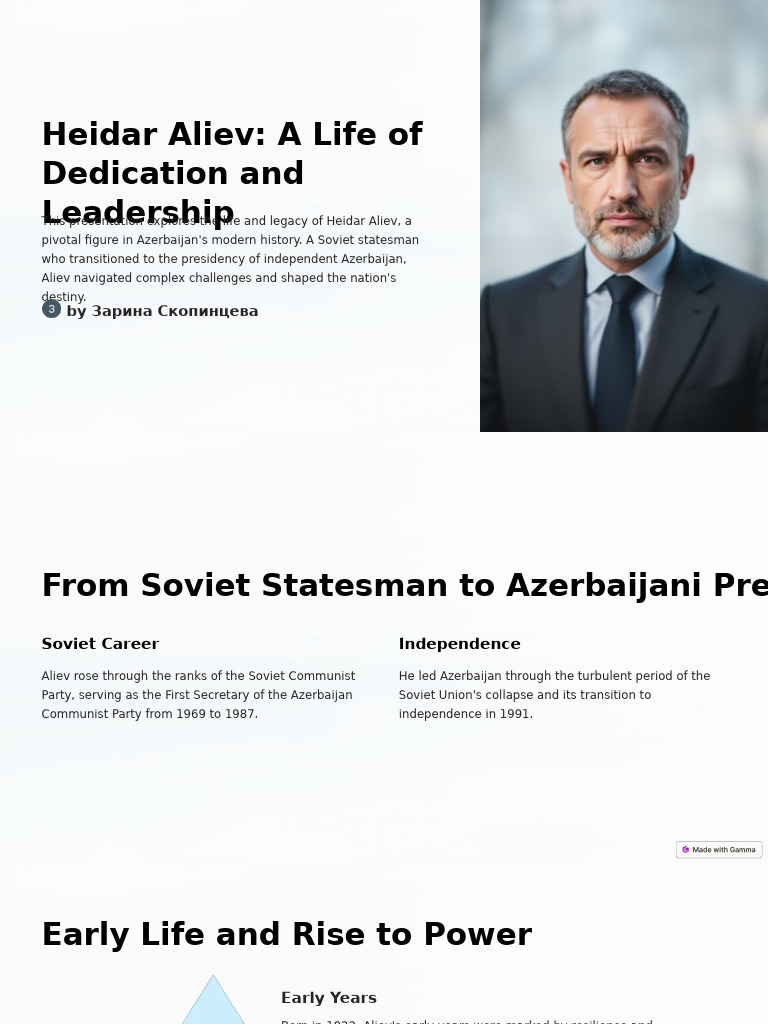 Heidar Aliev A Life of Dedication and Leadership | PDF | Azerbaijan ...