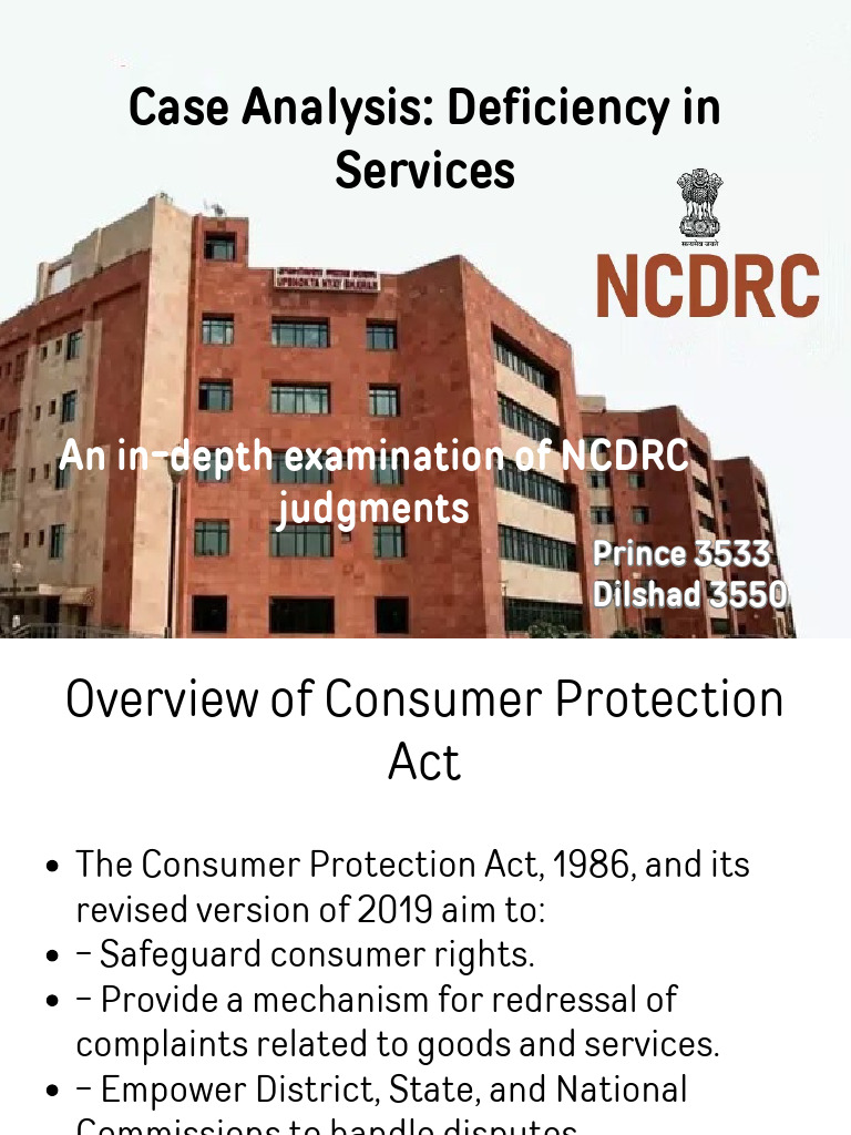 NCDRC Case Analysis on Service Deficiencies | PDF | Consumer Protection ...
