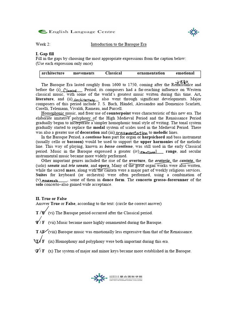 Week 2-Introduction To The Baroque #1 - Week 2-Introduction To The Baroque - 75C7 - Flatten ...