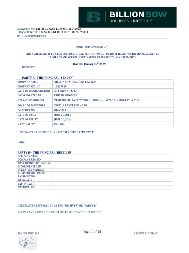 Doa - 685q - Common Ac To Receiver Ac Transfer - Billion Sow - Jan 05th ...