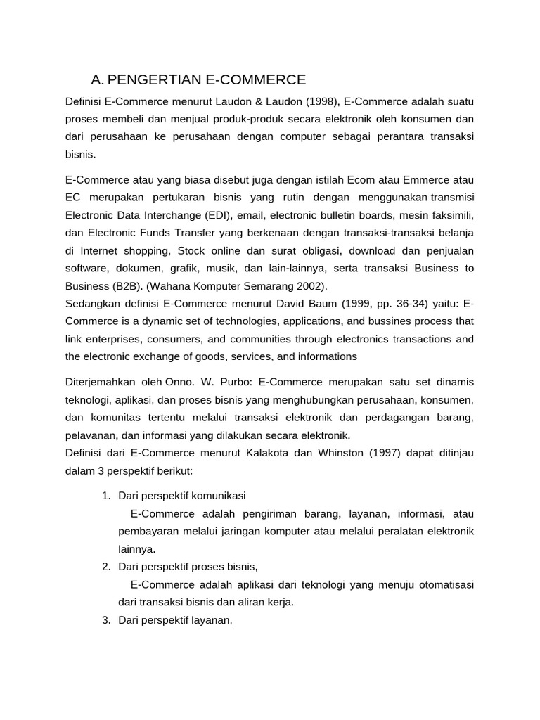 Pengertian dan Jenis E-Commerce | PDF