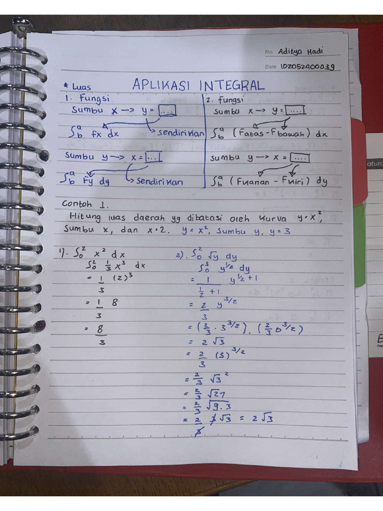 Catatan Kalkulus Meet9 - Aditya Hadi - 102052400039 | PDF