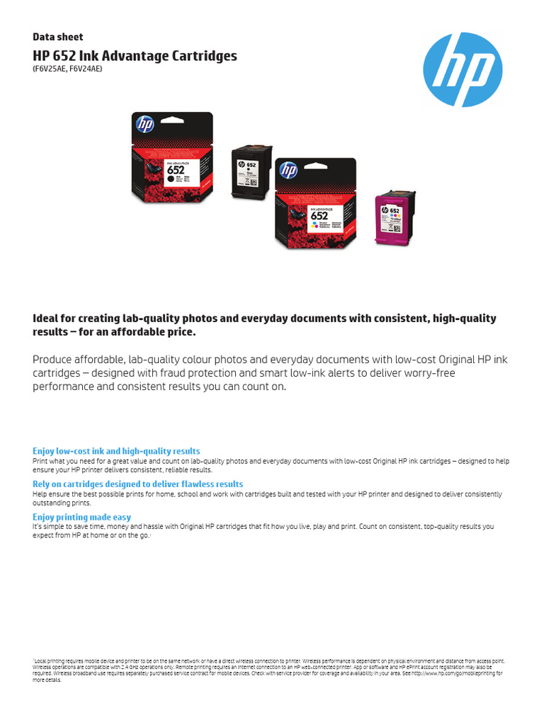 iris-maroc-cartouches-ink-advantage-hp-652-trois-couleurs-f6v24ae | PDF | Printer (Computing ...