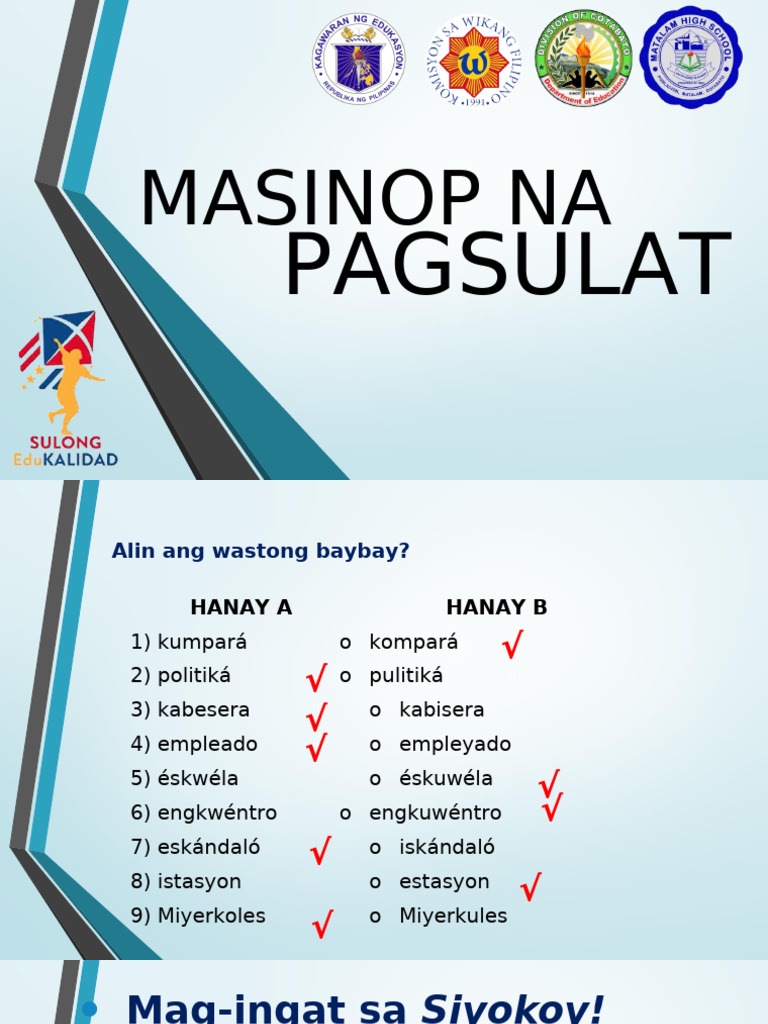Masinop Na Pagsulat Dec.1 2 22 1 | PDF