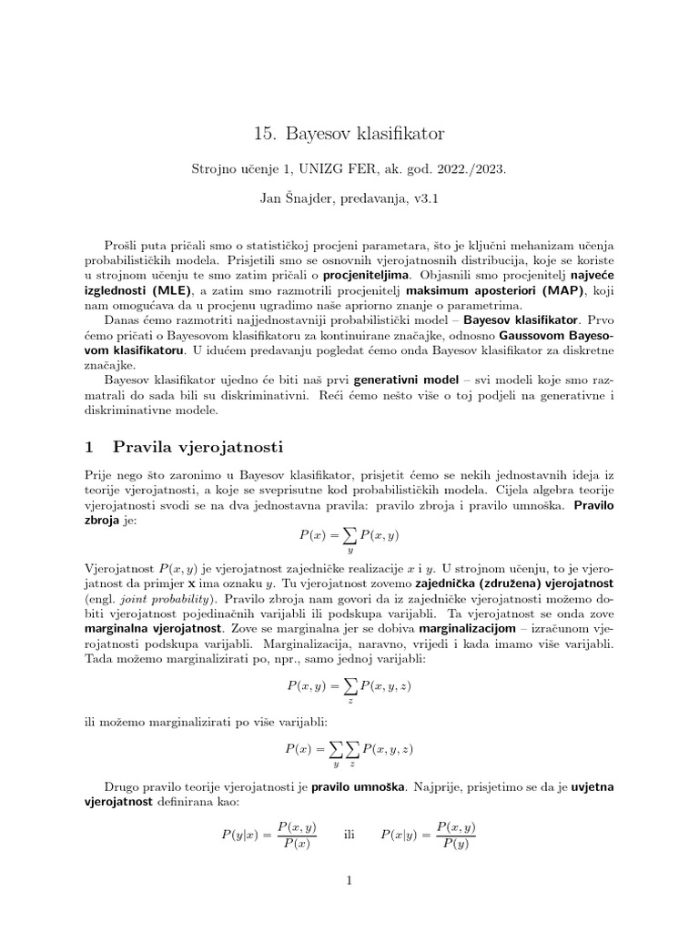 SU1 2022 P15 BayesovKlasifikator | PDF