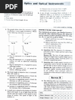 Class 12 Ray Optics and Instruments PYQs | PDF | Optics | Refractive Index