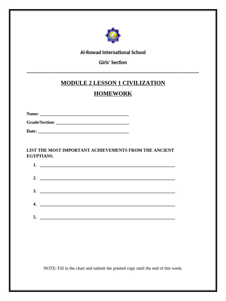 MODULE 2 LESSON 3 Pyramids On The Nile - Homework 1 | PDF