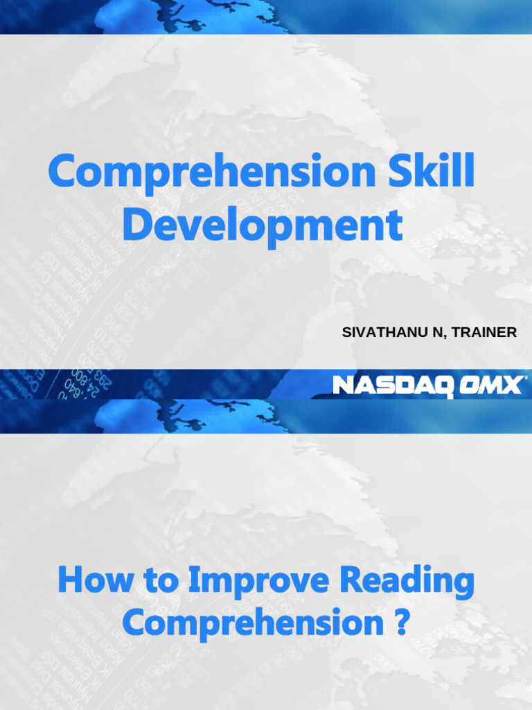 Comprehension Skill Development | PDF | Reading Comprehension | Human ...
