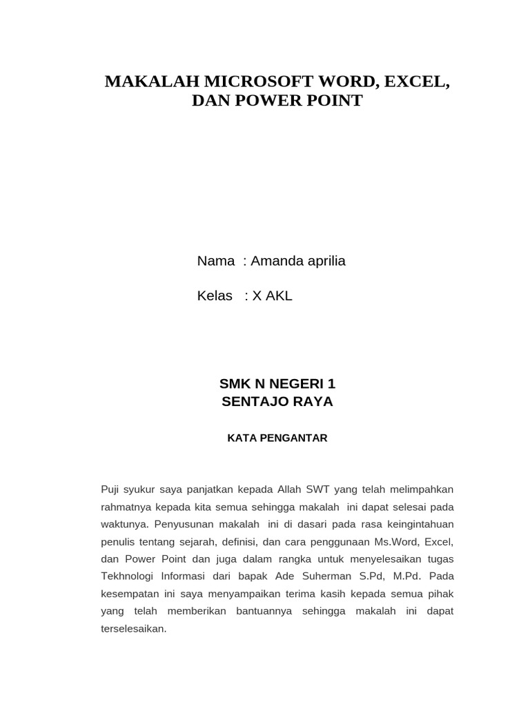 tentang microsoft office excel word, powerpoint, sistem komputer | PDF